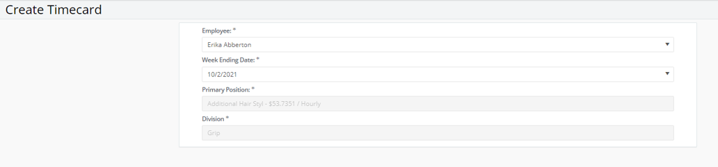How to: Enter a Timecard