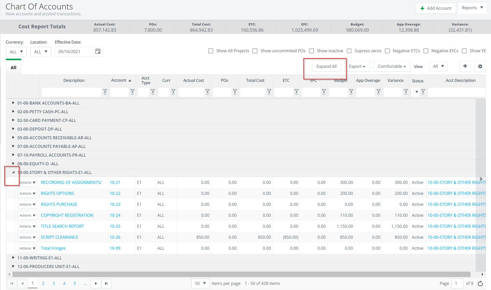 How to: Use the Chart of Accounts