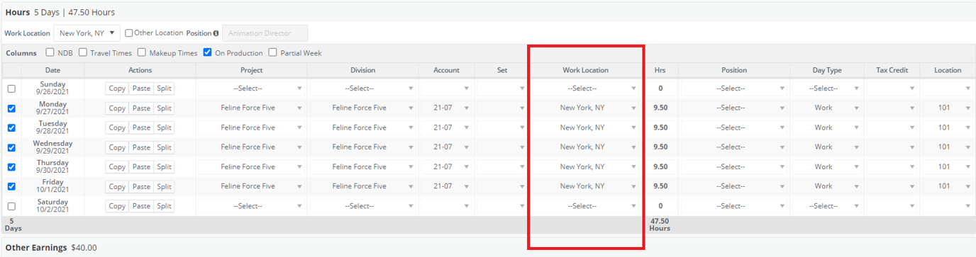 How to: Enter a Timecard