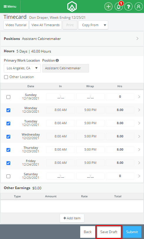 How To: Enter a Timecard (Mobile) (U.S.)