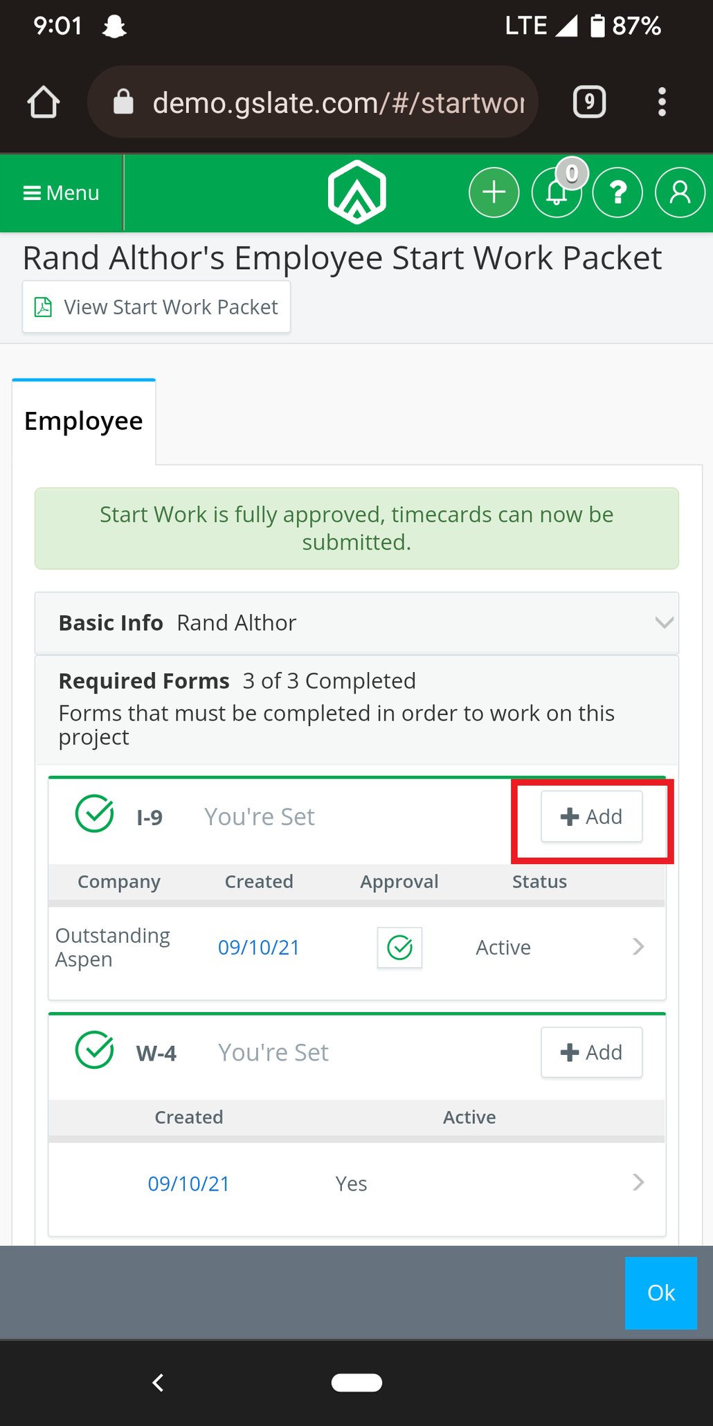 How to: Submit the I-9 (Mobile)