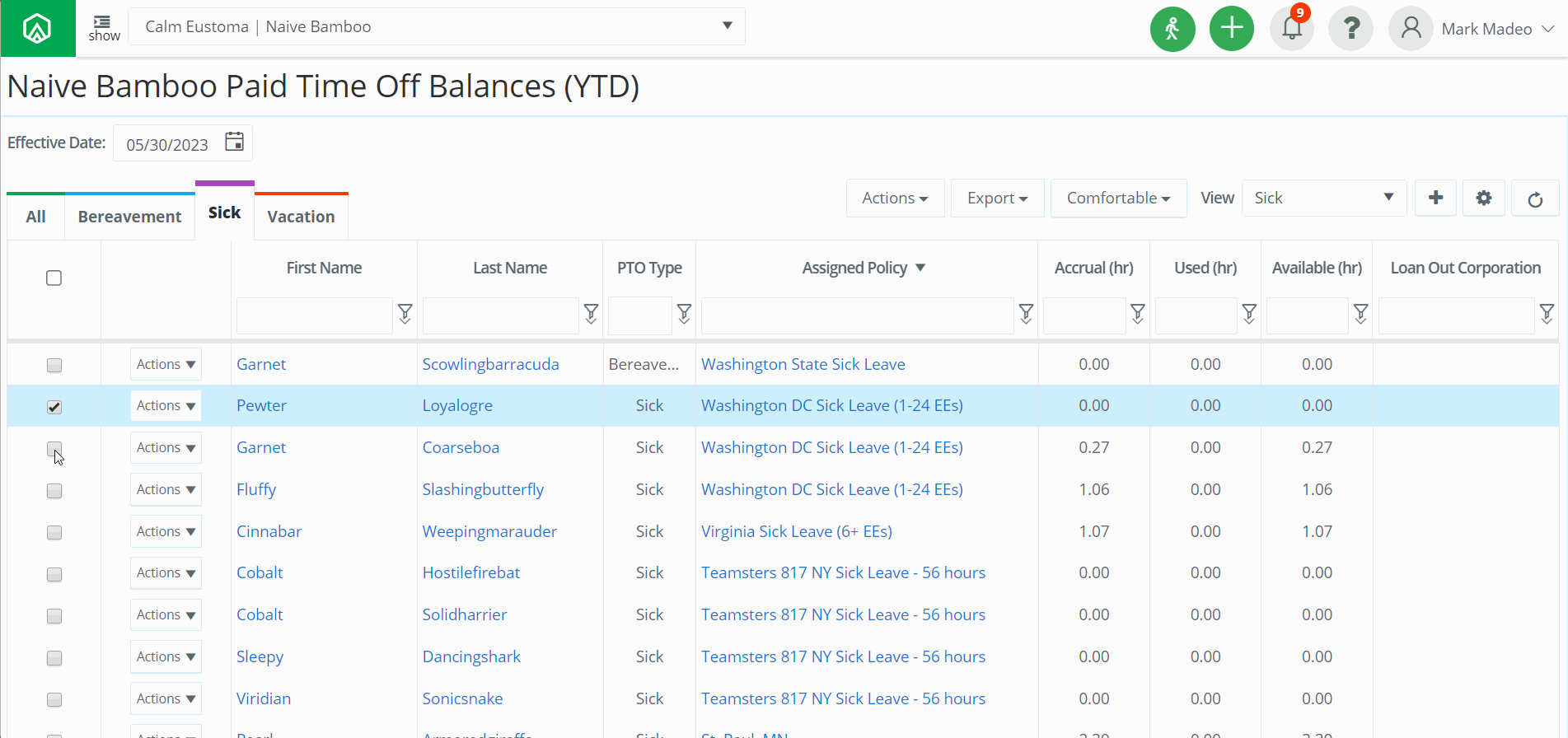 Paid Time Off Tracker